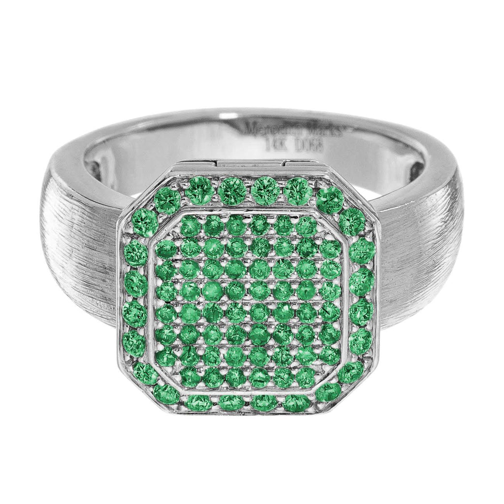 Poison Ring Petite Full Pavé Sterling Silver Emerald – Meredith Marks