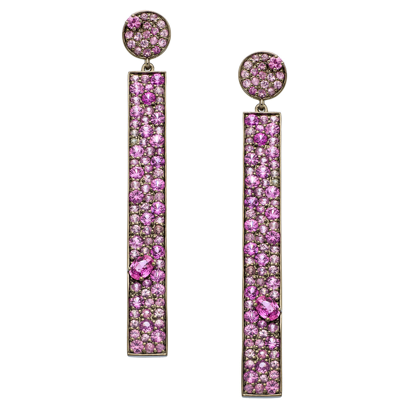 Stardust Earrings Silver Pink Sapphire – Meredith Marks