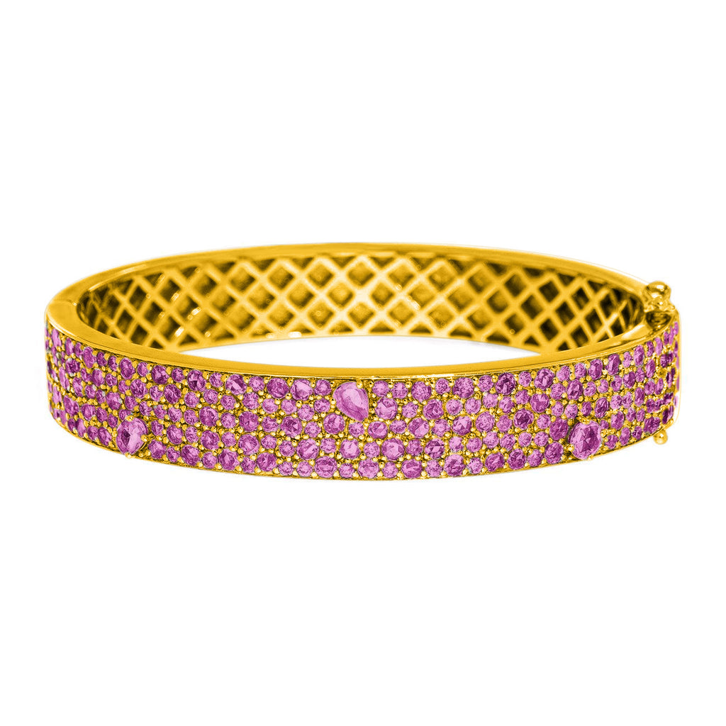 Stardust Bangle Yellow Gold Pink Sapphire – Meredith Marks
