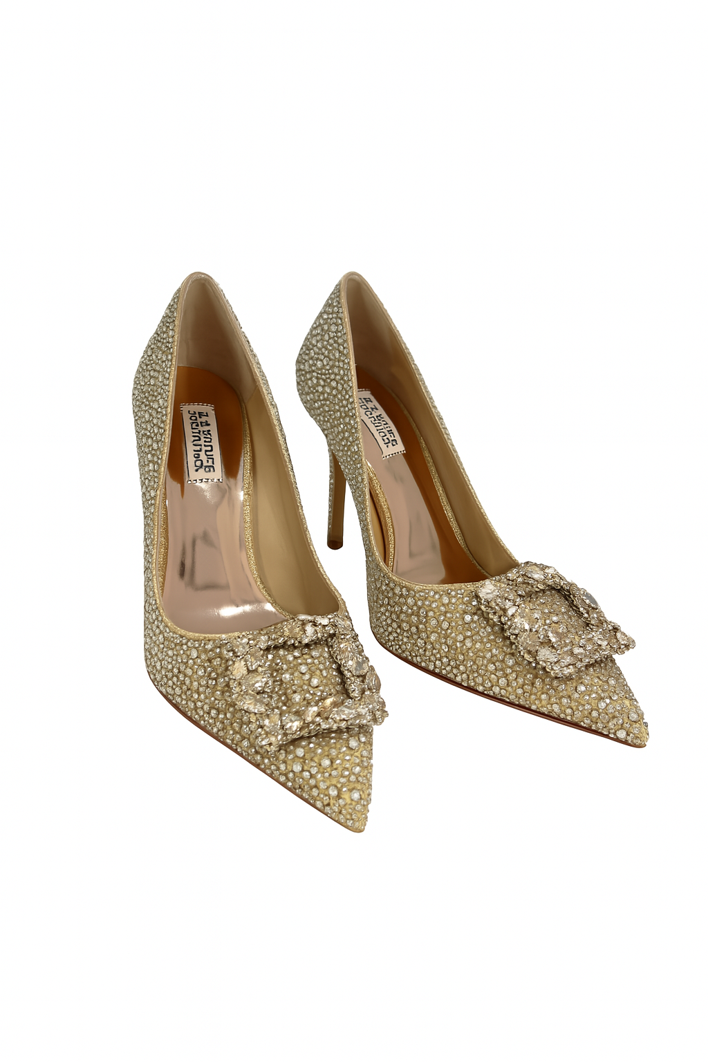 Badgley Mischka Gold Crystal Embellished Heels – Meredith Marks