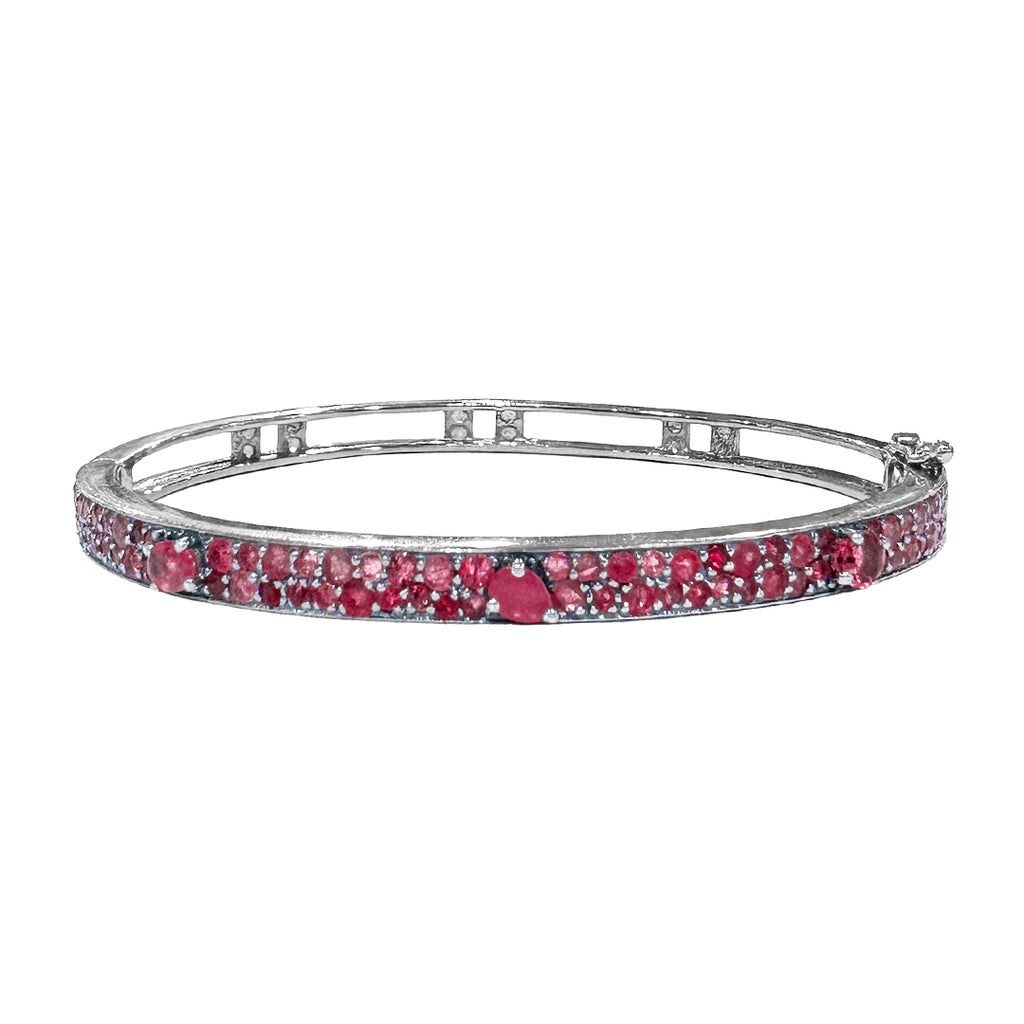 Petite Stardust Bangle Silver Ruby – Meredith Marks