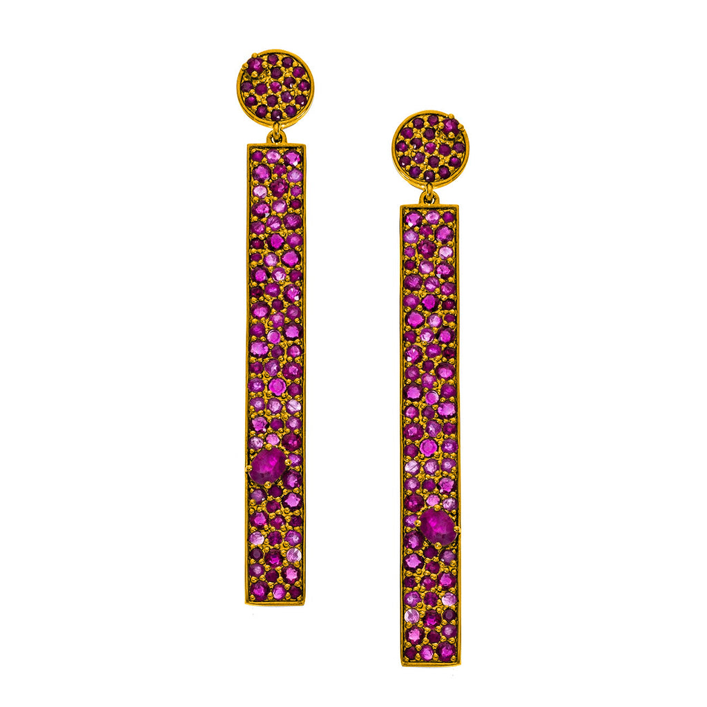 Stardust Earrings Yellow Gold Ruby – Meredith Marks
