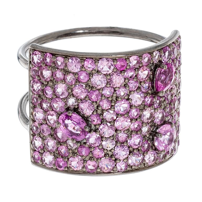 Stardust Ring Silver Pink Sapphire 16mm – Meredith Marks